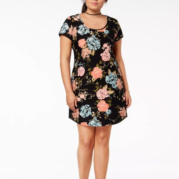 Planet Gold | Dresses | Plus Size Floral Tshirt Dress In Size 3xl ...